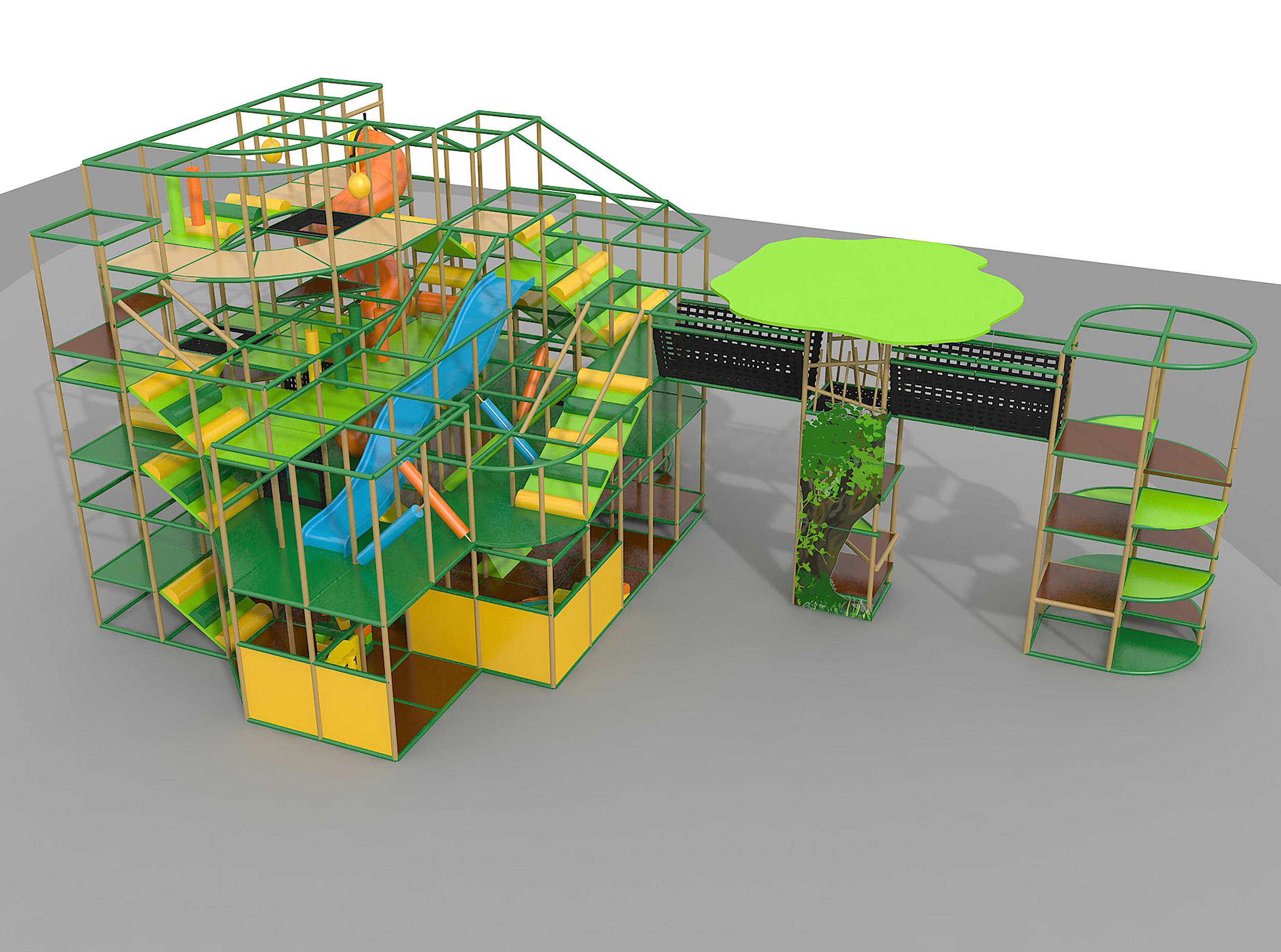 Indoor Playground GPS1079 - 23 ft. H x 36 ft. W x 52 ft. | Go Play Systems