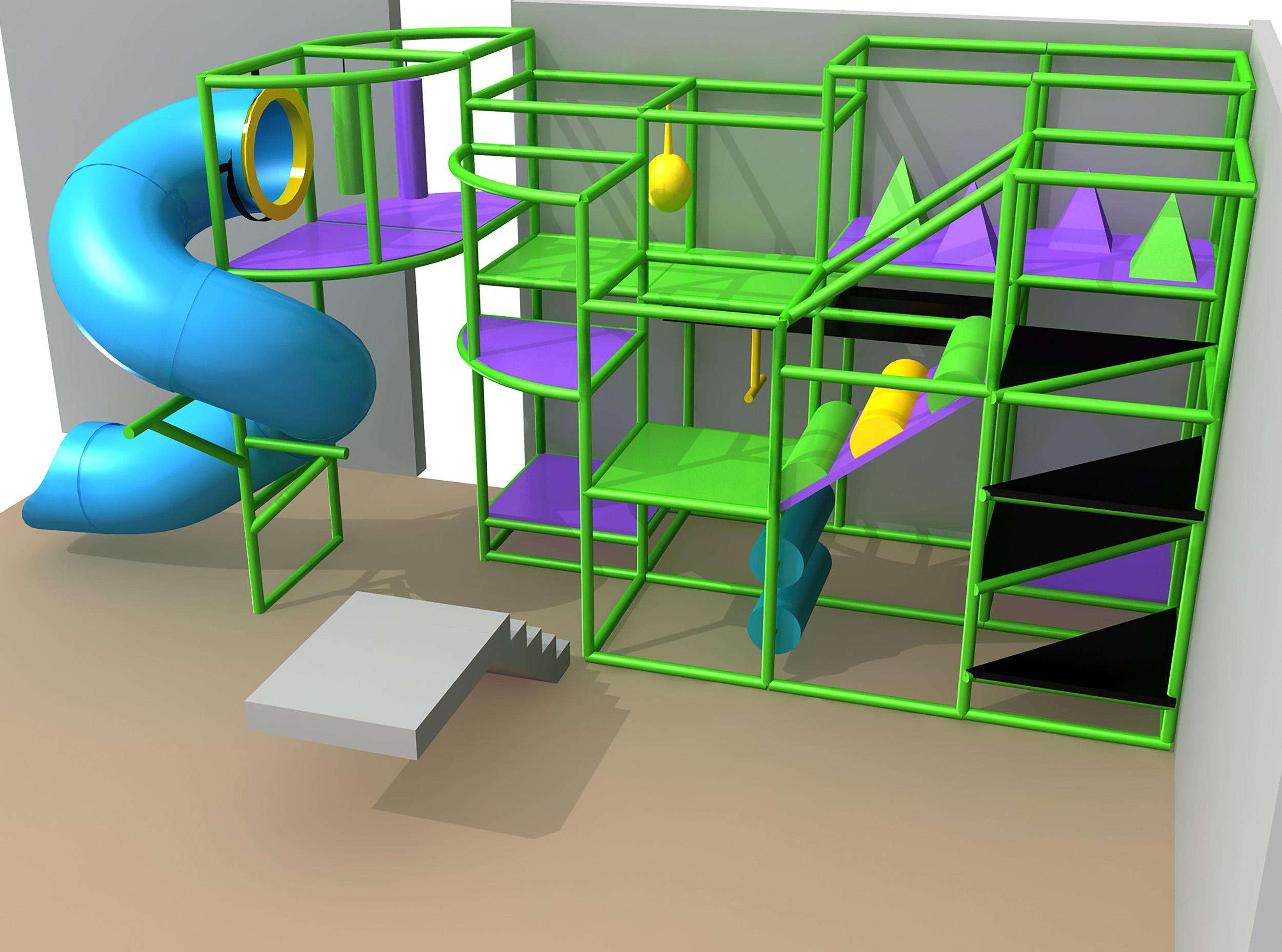 Indoor Playground GPS1097 - 12 ft. H x 12 ft. W x 28 ft. | Go Play Systems