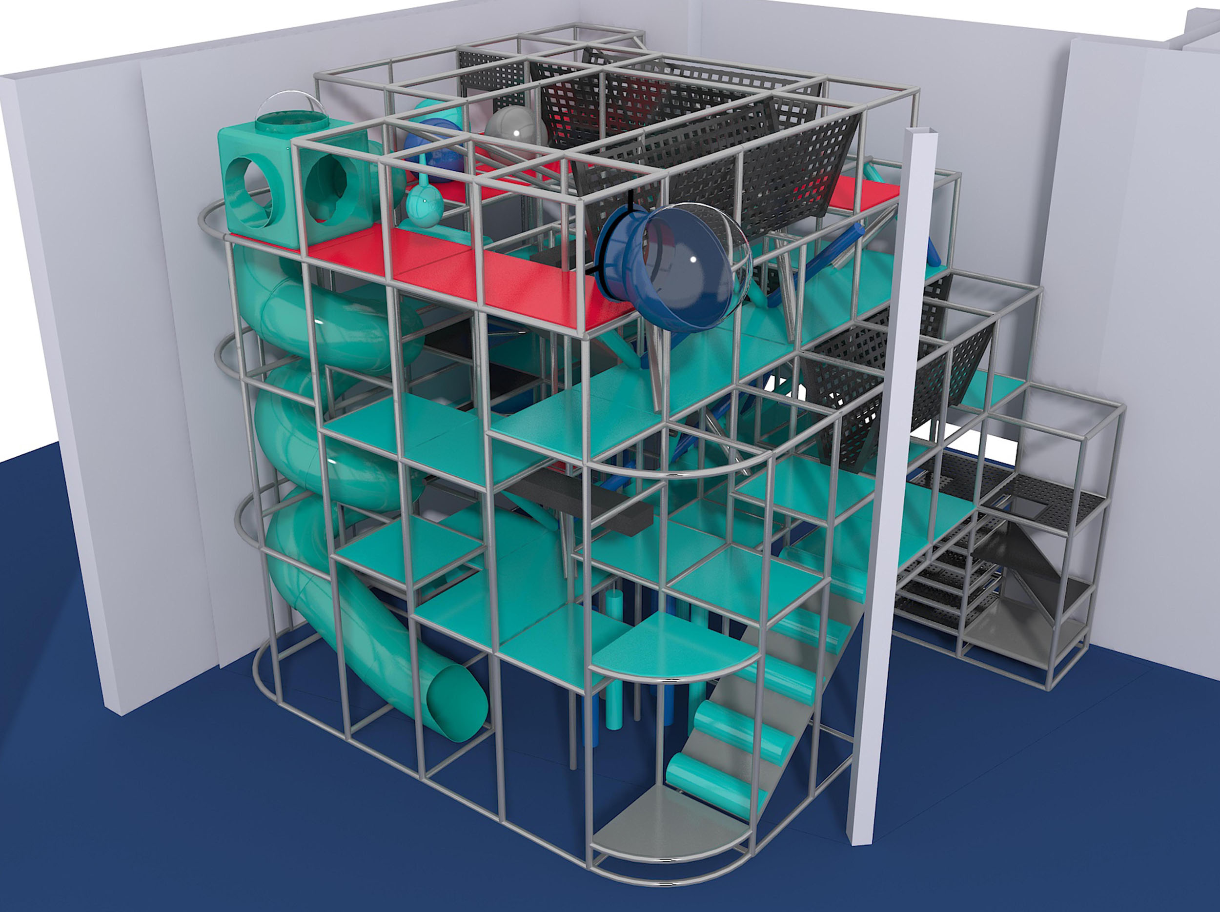 Indoor Playground GPS1007 - 23 ft. H x 28 ft. W x 24 ft. | Go Play Systems