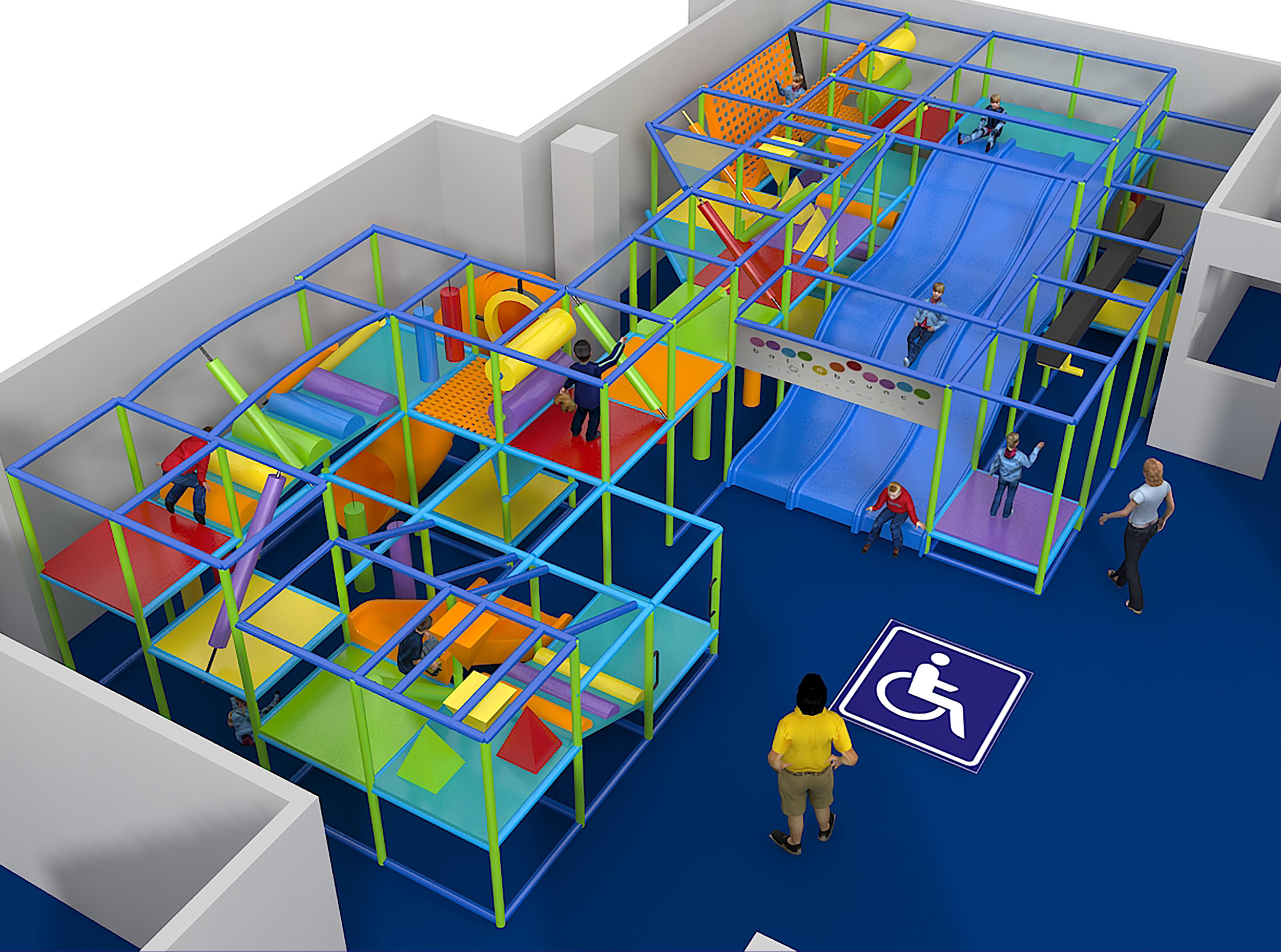 Indoor Playground GPS1105 - 9 ft. H x 48 ft. W x 24 ft. | Go Play Systems