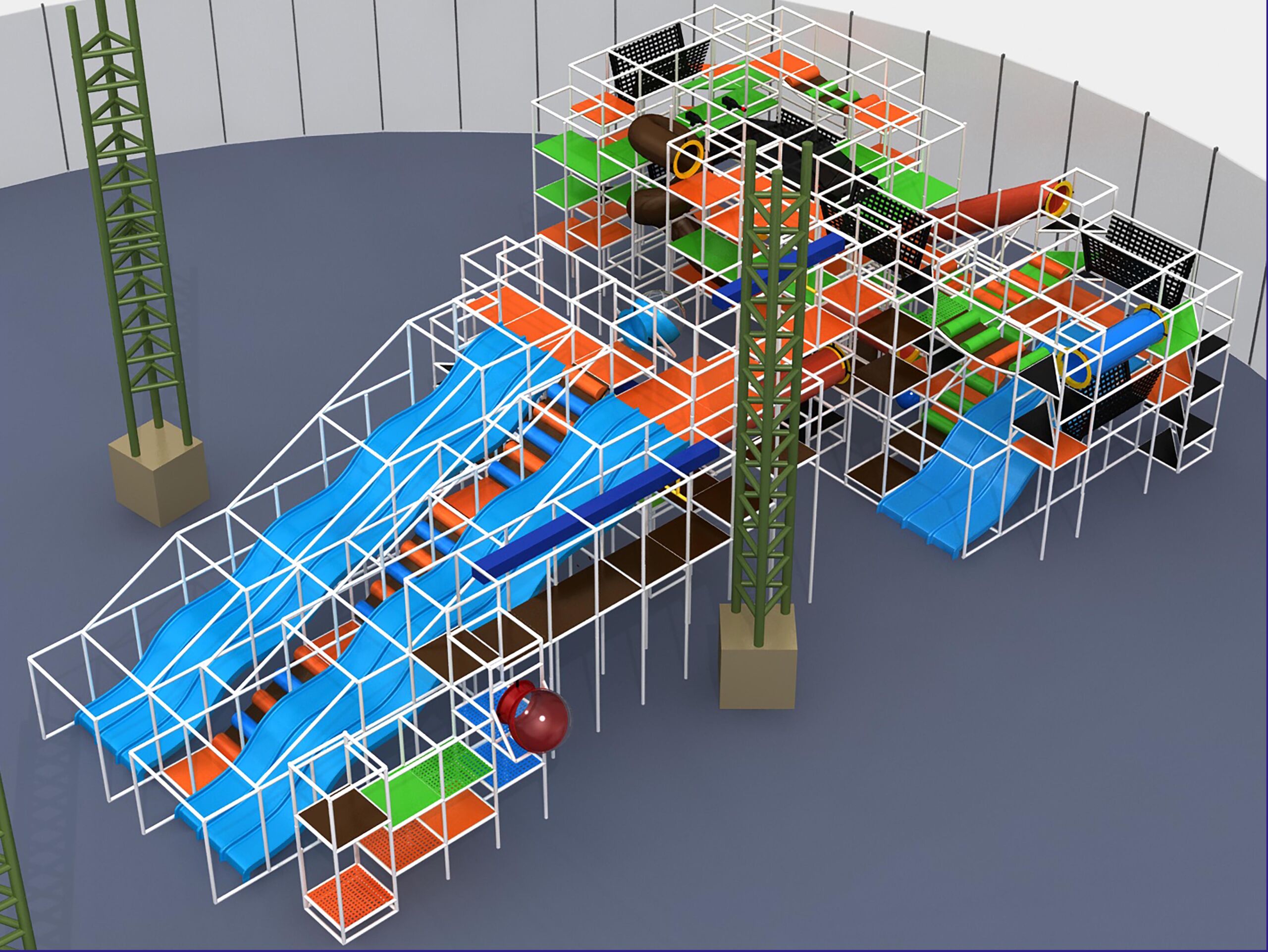 Indoor Playground GPS1130 - 21 ft. H x 52 ft. W x 84 ft. | Go Play Systems