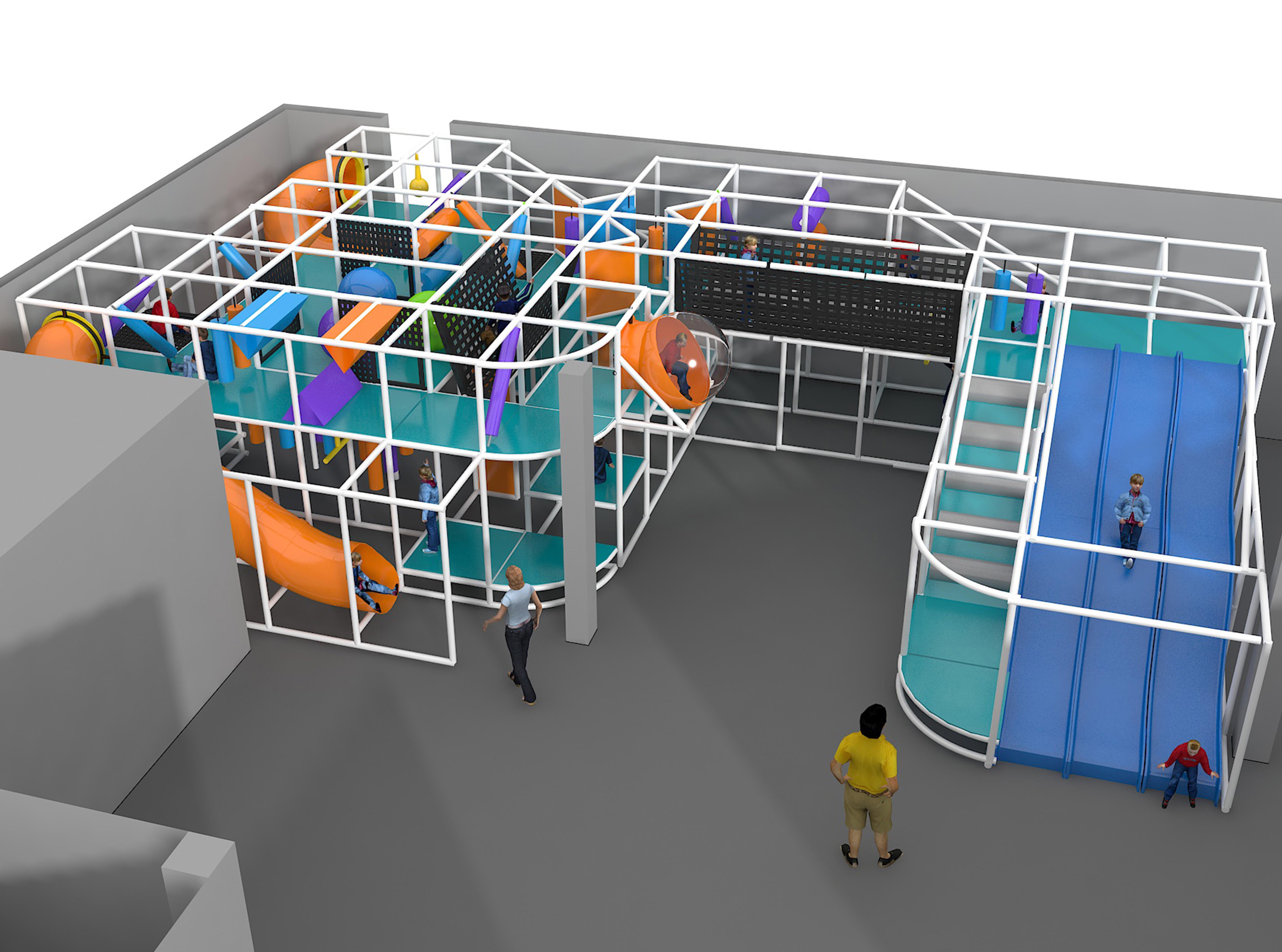 Indoor Playground GPS1172 - 8 ft. H x 24 ft. W x 28 ft. | Go Play Systems
