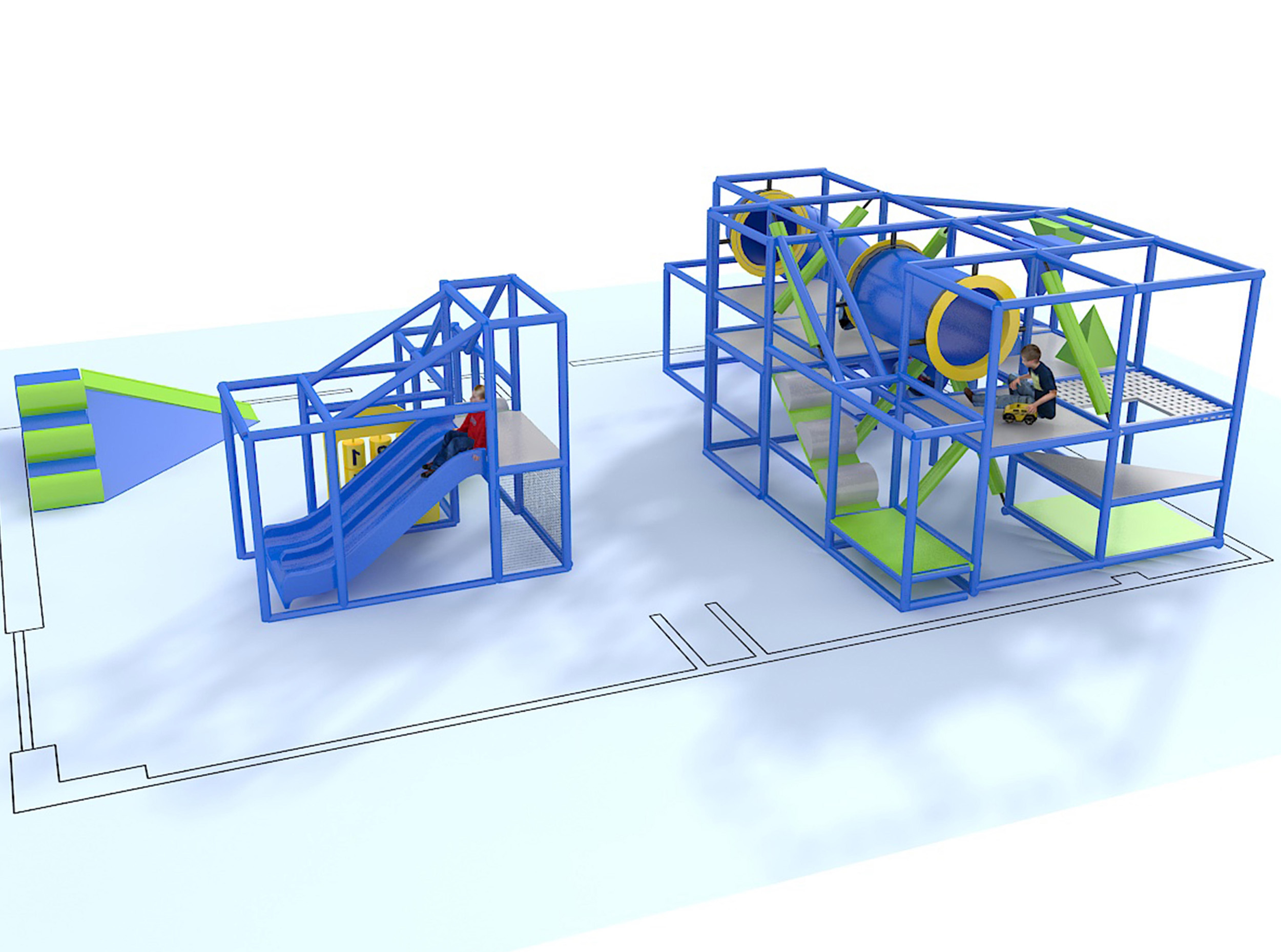 Indoor Playground GPS1138 - 8 ft. H x 20 ft. W x 10 ft. | Go Play Systems