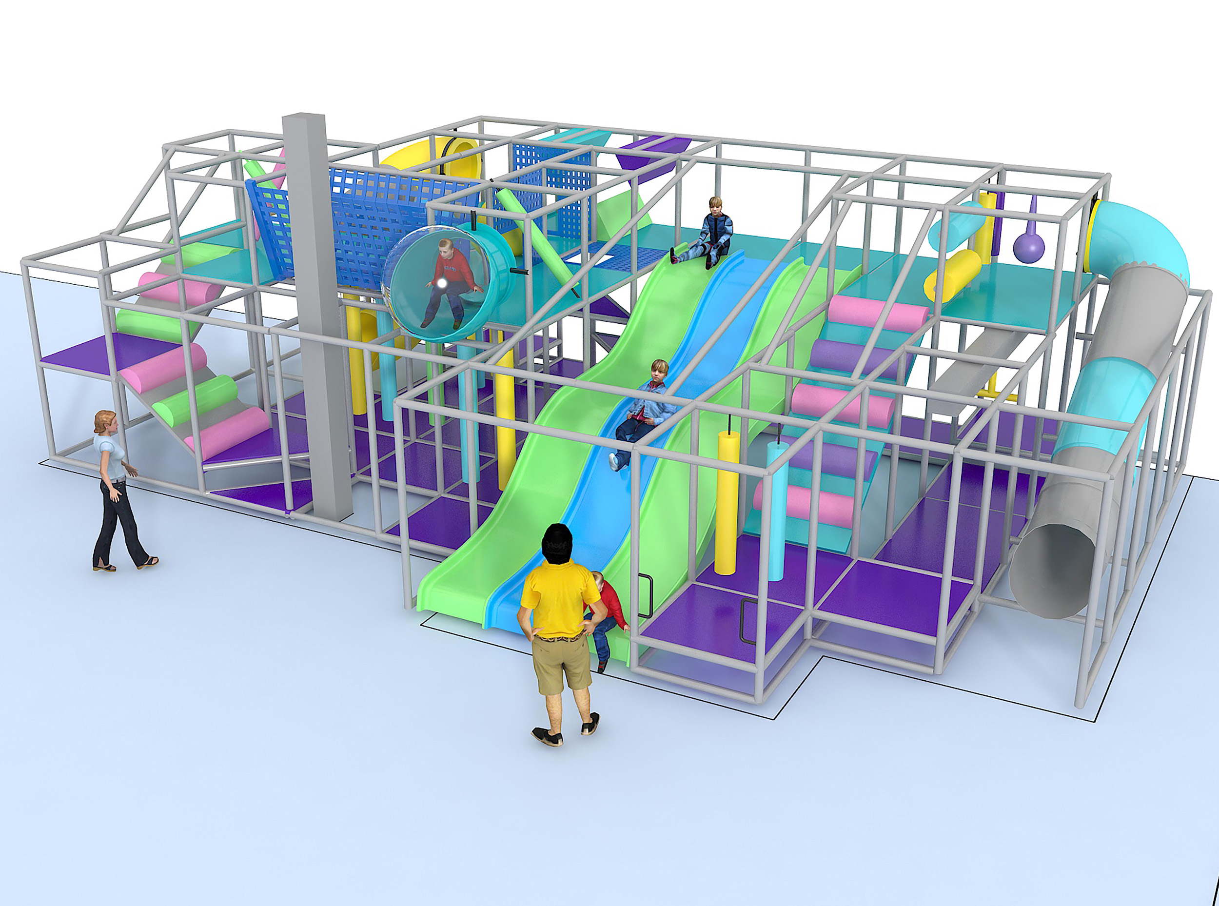 Indoor Playground GPS1139 - 14 ft. H x 40 ft. W x 24 ft. | Go Play Systems