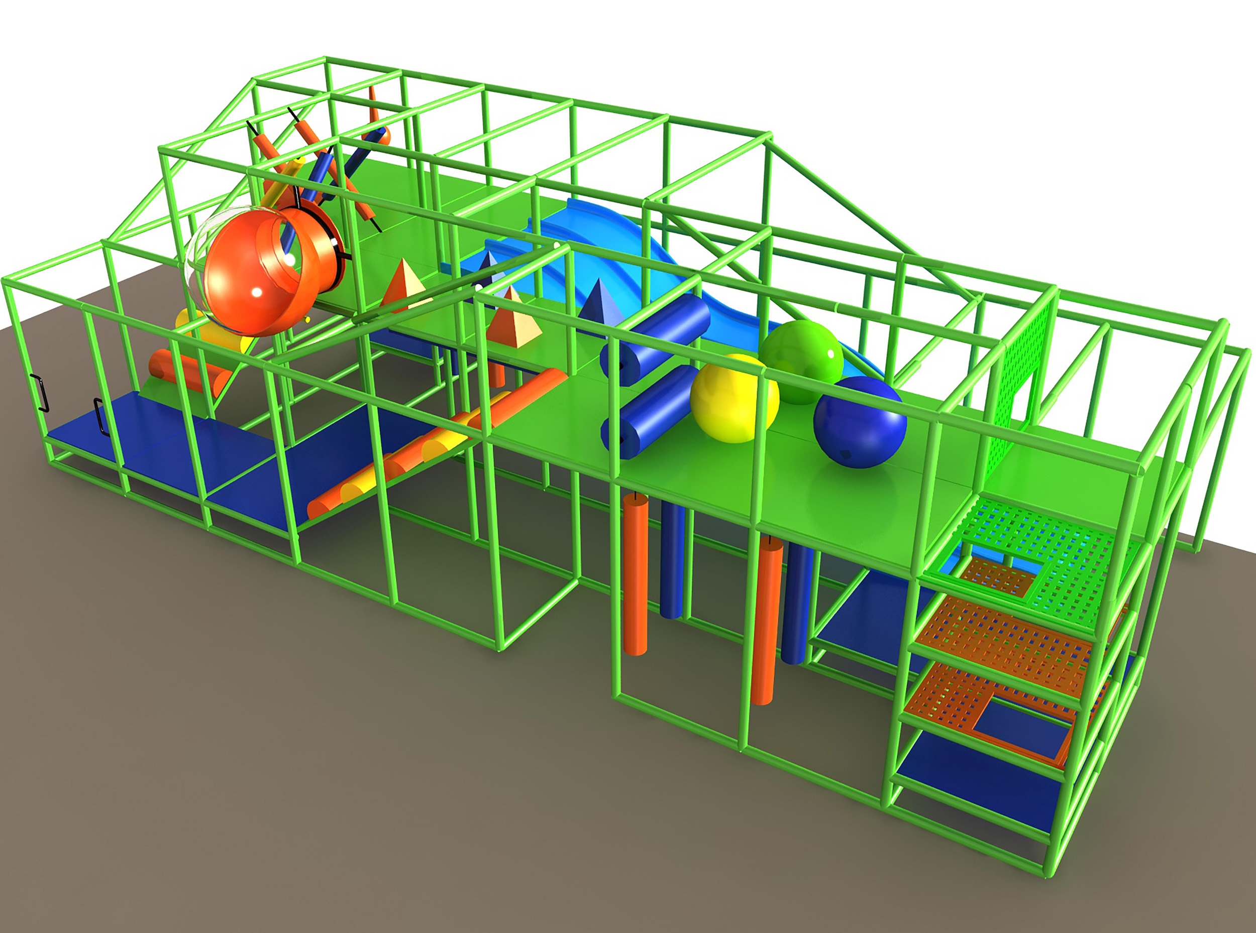 Indoor Playground GPS1151 - 11 ft. H x 16 ft. W x 36 ft. | Go Play Systems