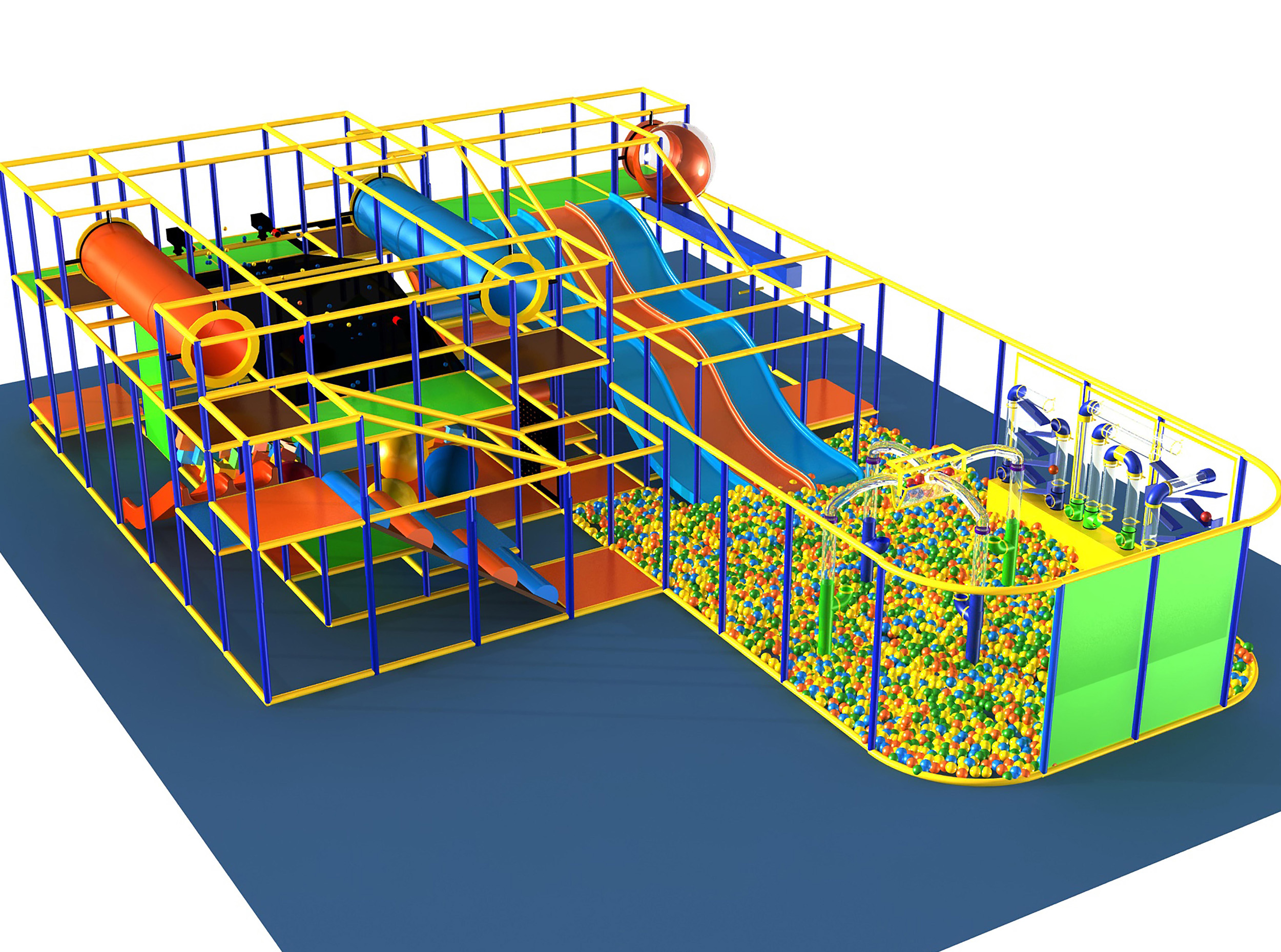 Indoor Playground GPS1155 - 12 ft. H x 45 ft. W x 32 ft. | Go Play Systems