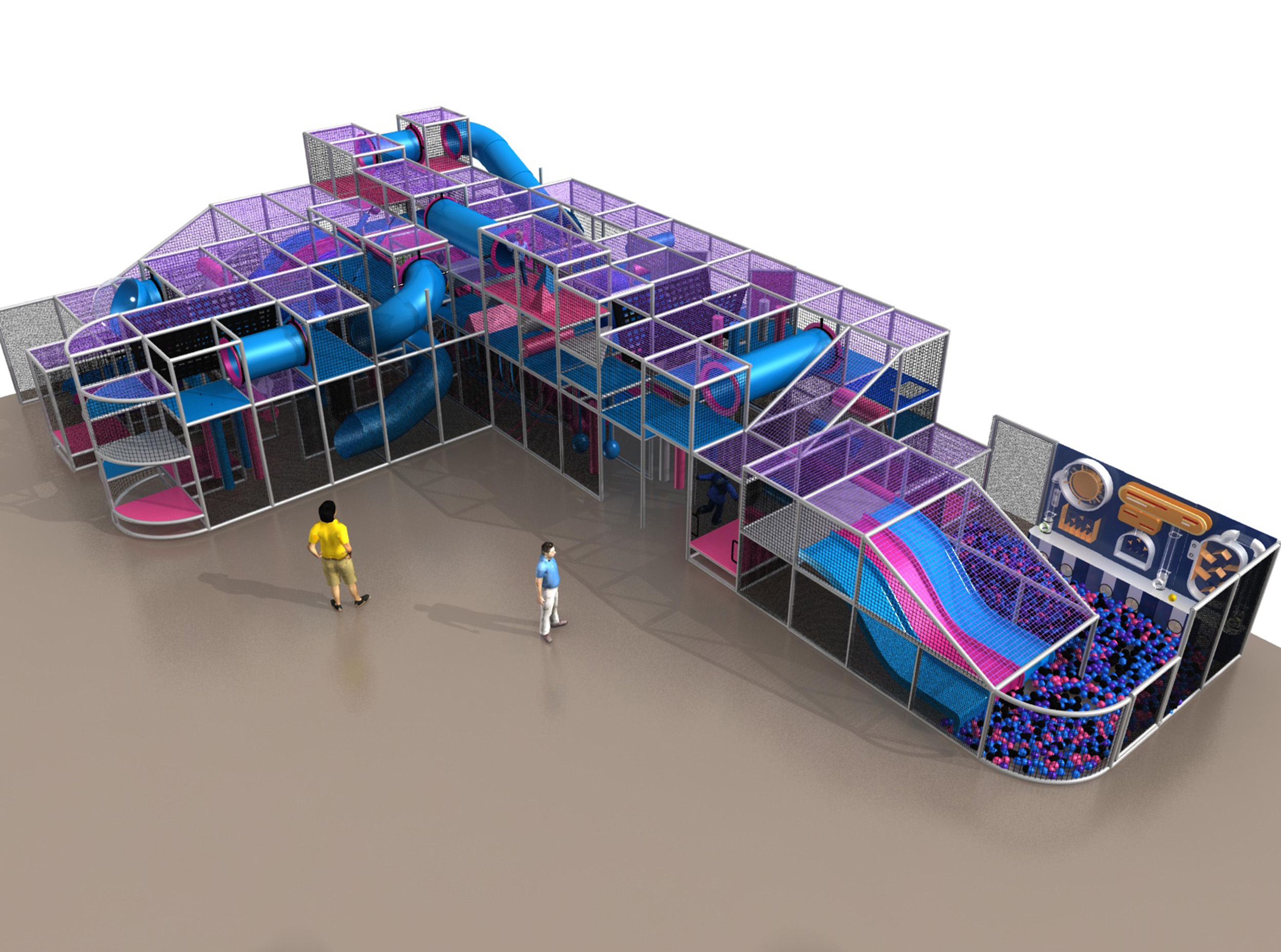 Indoor Playground GPS1173 - 15 ft. H x 48 ft. W x 68 ft. | Go Play Systems