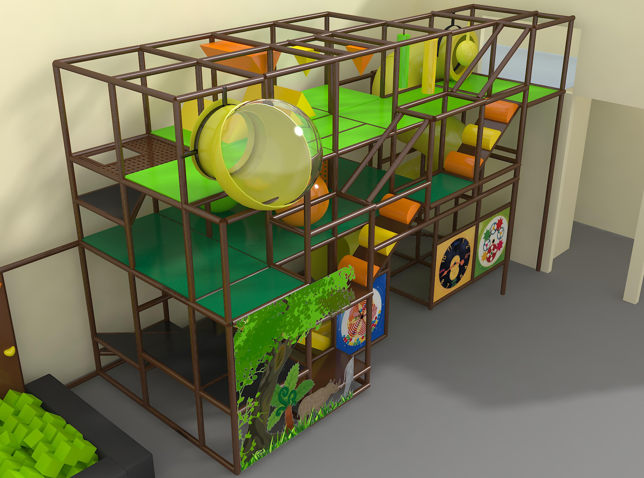 Indoor Playground GPS708 - 15 ft. H x 24 ft. W x 10 ft. | Go Play Systems