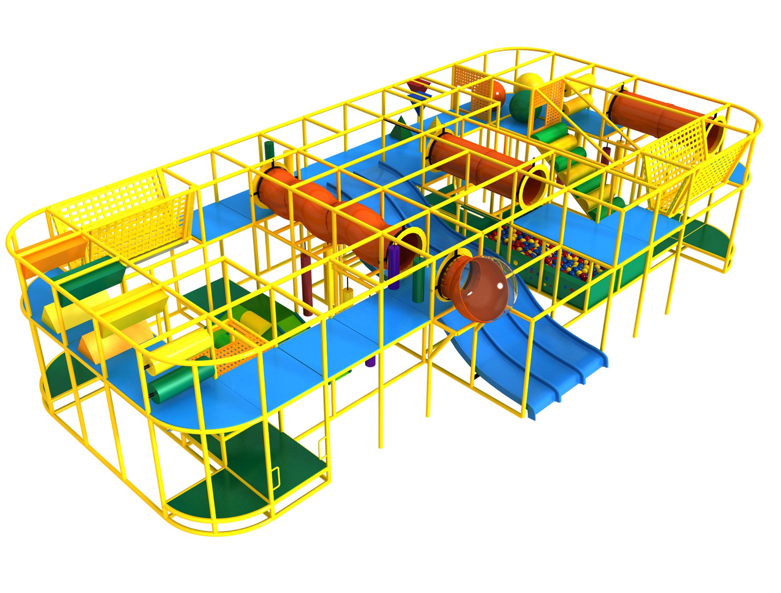 Indoor Playground GPS763 - 11 ft. H x 24 ft. W x 48 ft. | Go Play Systems
