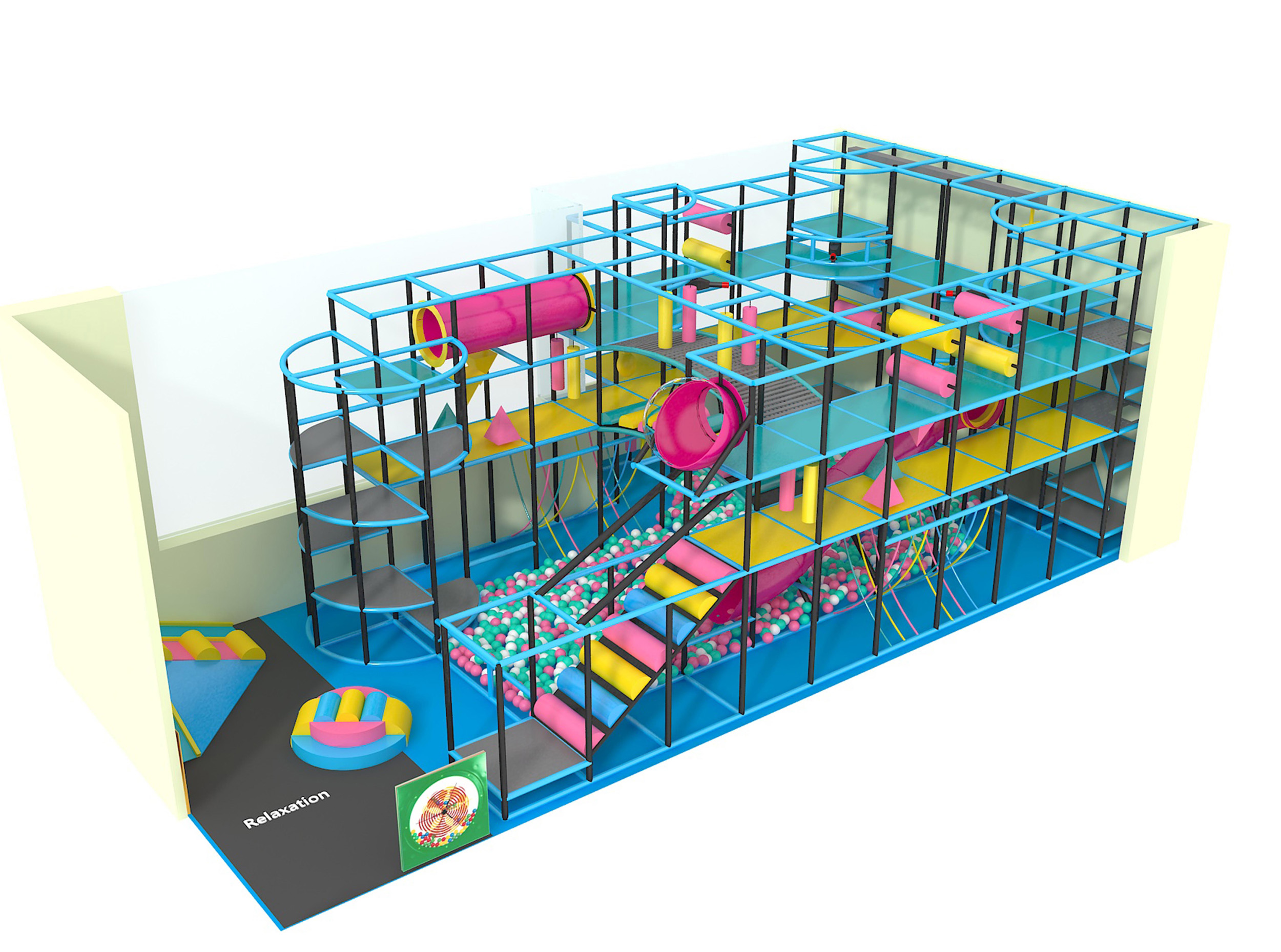 Indoor Playground GPS900 - 17 ft. H x 40 ft. W x 24 ft. | Go Play Systems