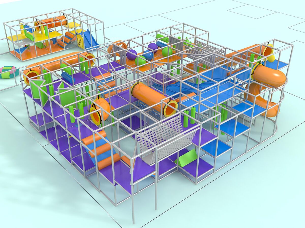 Indoor Playground GPS1051 – 15 ft. H x 40 ft. W x 40 ft. – Go Play Systems