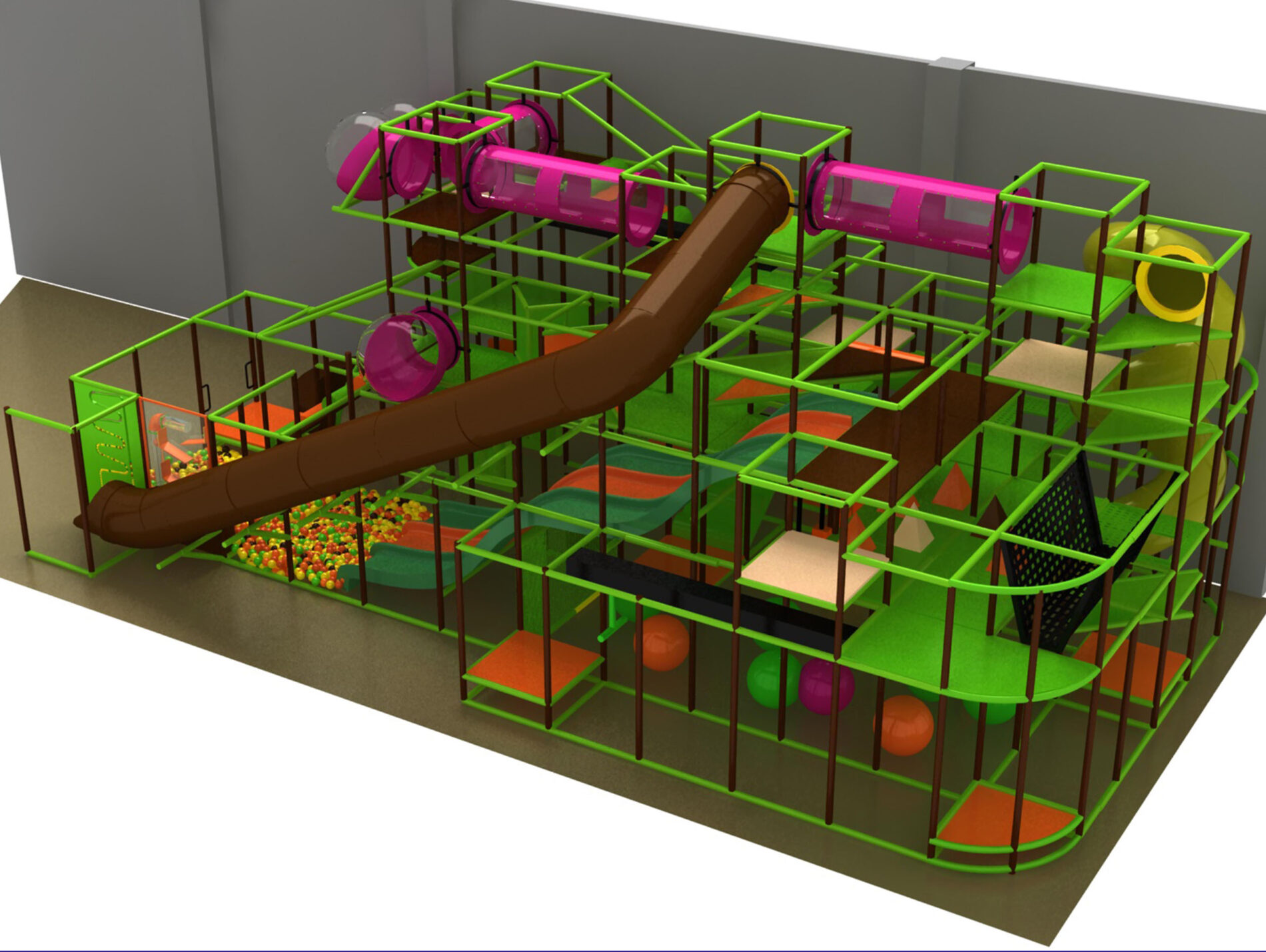 Indoor Playground GPS985 - 20 ft. H x 48 ft. W x 24 ft. | Go Play Systems