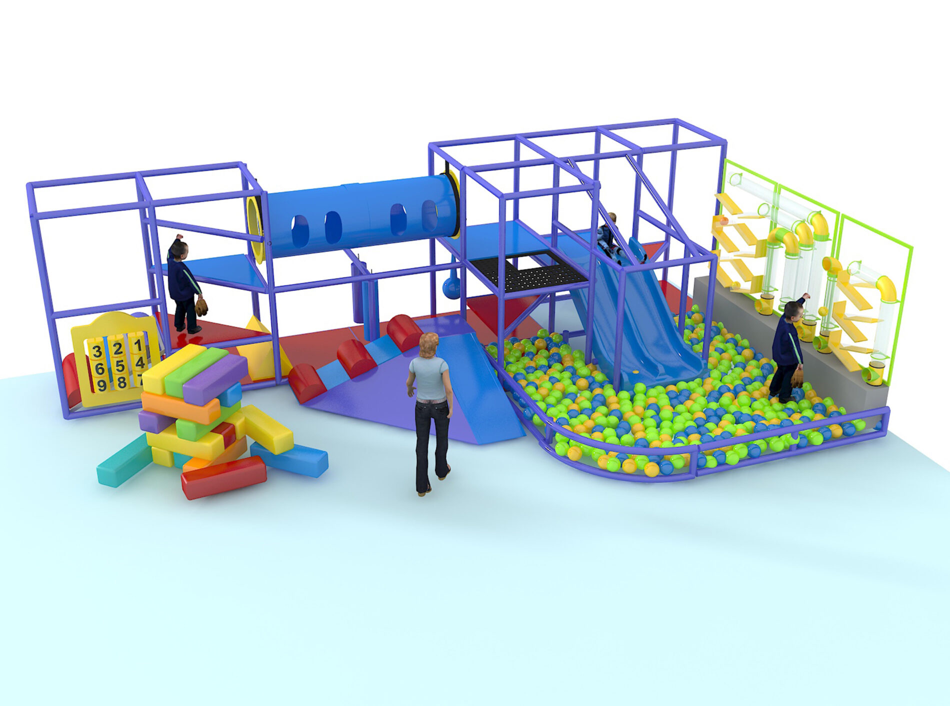 Indoor Playground GPS1179A - 8 ft. H x 28 ft. W x 16 ft. | Go Play Systems
